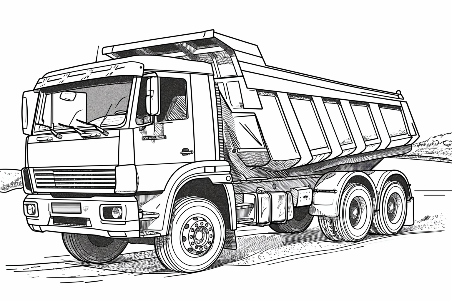 Dump Trucks Colouring Pages - Printables