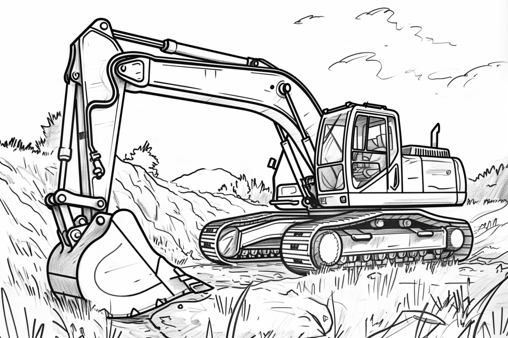 Excavators Colouring Pages - Printables