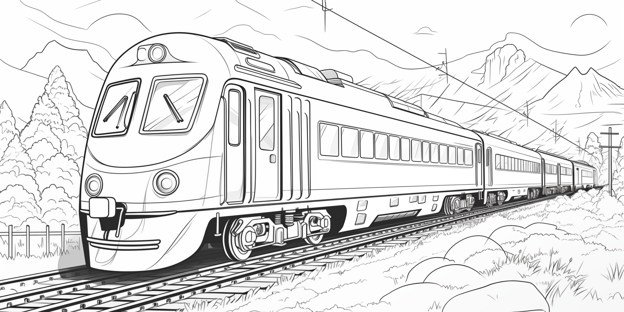 Trains Colouring Pages - Printables
