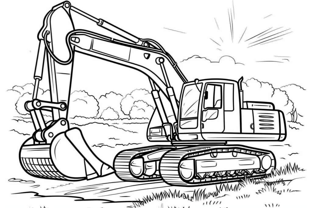 Excavators Colouring Pages - Printables